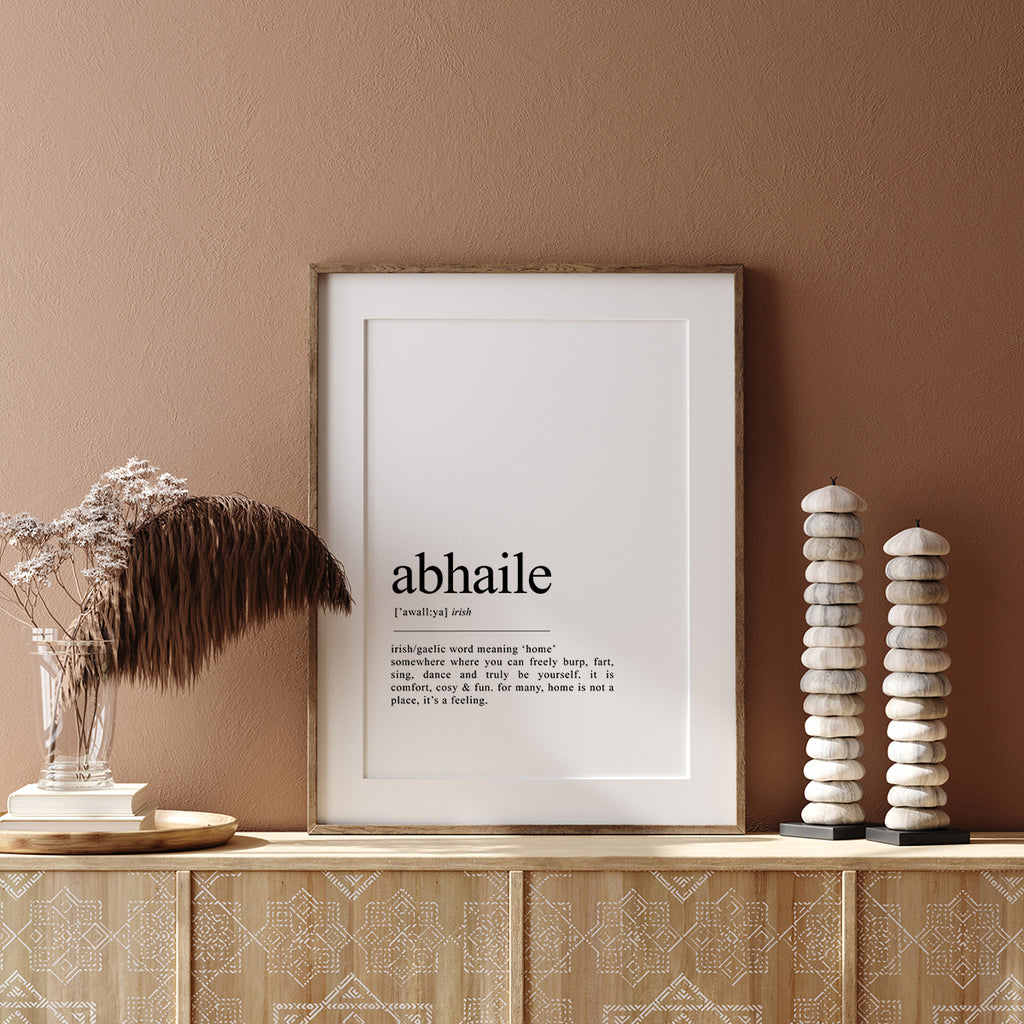 Abhaile | Irish Definition Print | Gaeilge Poster – Grand & Lovely Prints