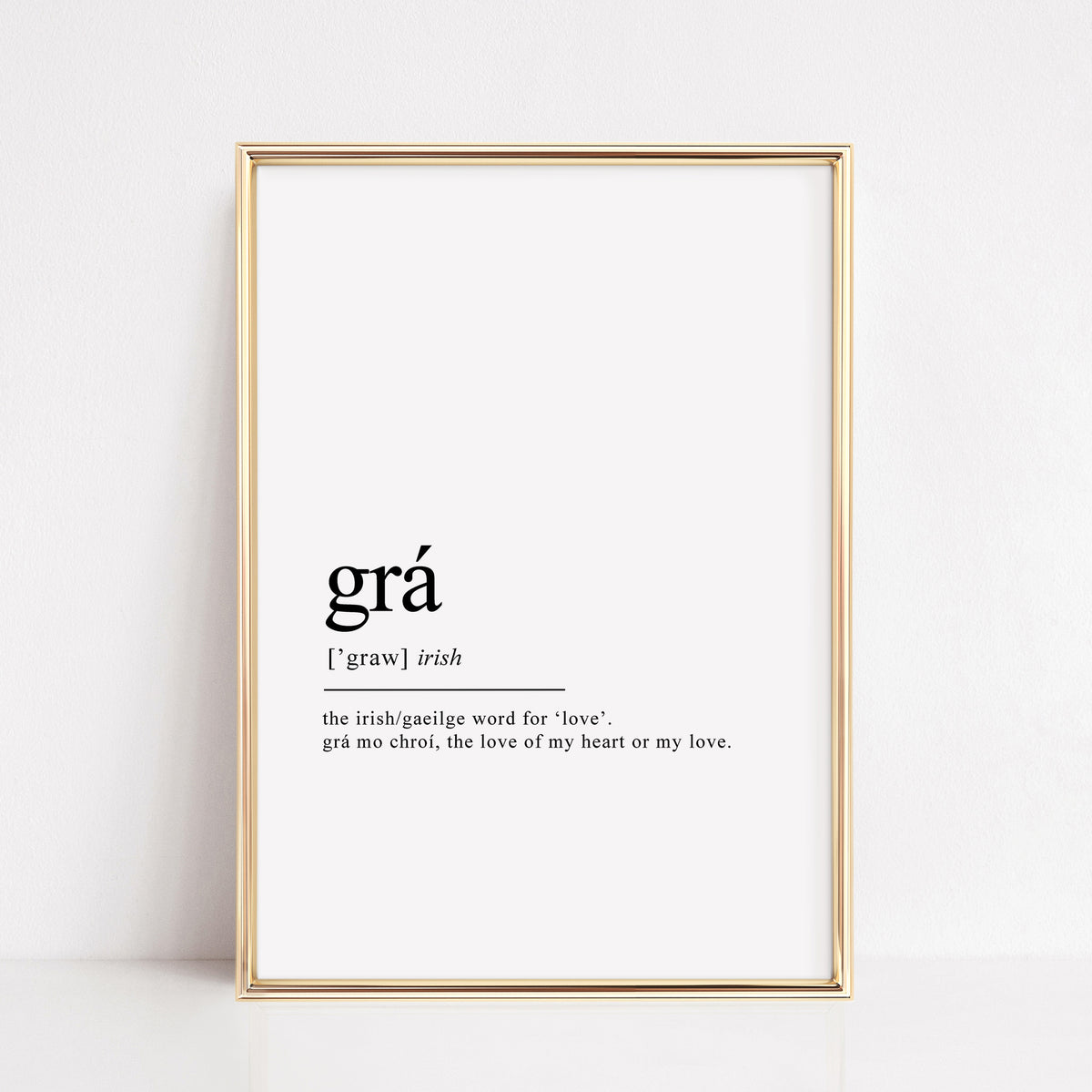 Grá | Irish Definition Print | Gaeilge Poster – Grand & Lovely Prints
