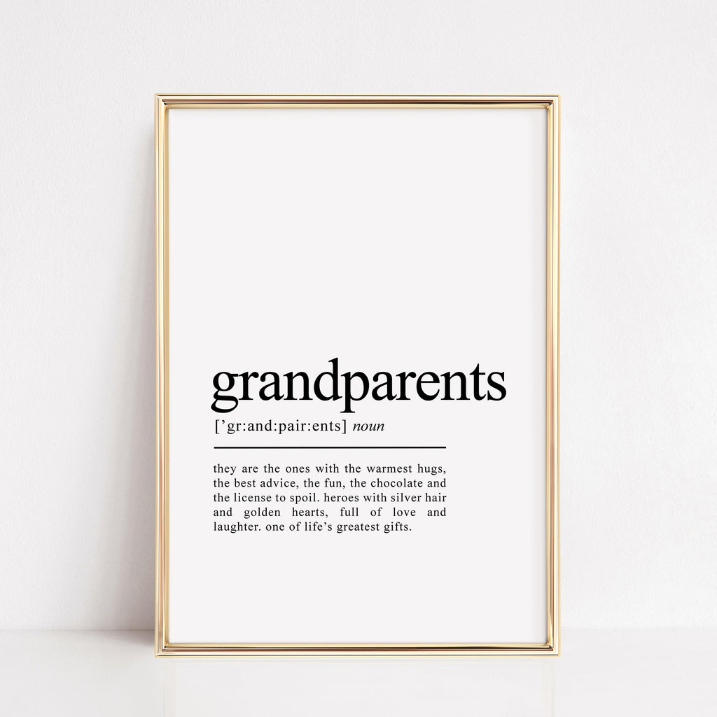 Grandparents Definition Print – Grand & Lovely Prints